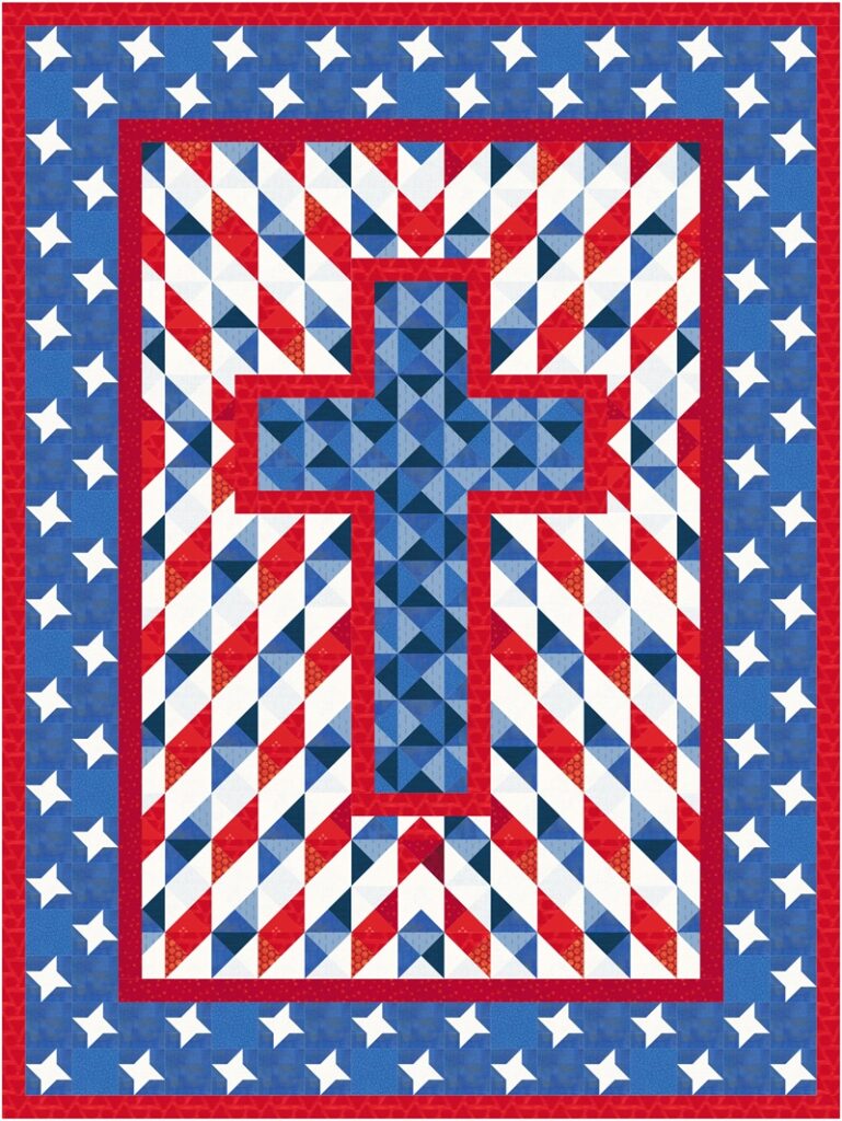 Faith and Freedom Quilt Pattern PDF – Patriotic Cross Quilt – Scrap ...